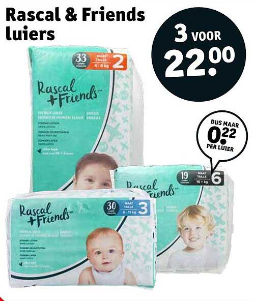 Rascal & Friends Luiers Aanbieding bij Kruidvat - FolderFeest.nl