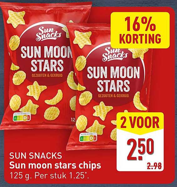 Sun Snacks Sun Moon Stars Chips aanbieding bij ALDI