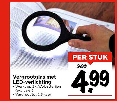 Vergrootglas Met Led-Verlichting aanbieding bij Vomar