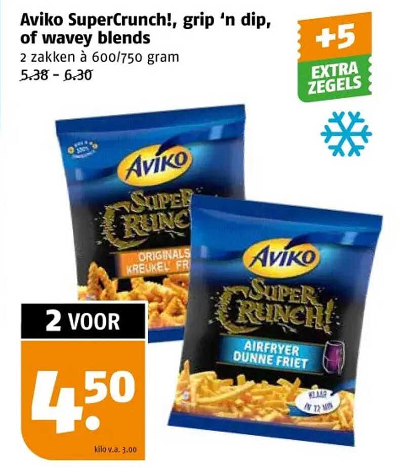Aviko Supercrunch!, Grip ‘N Dip, Of Wavey Blends Aanbieding bij Poiesz ...
