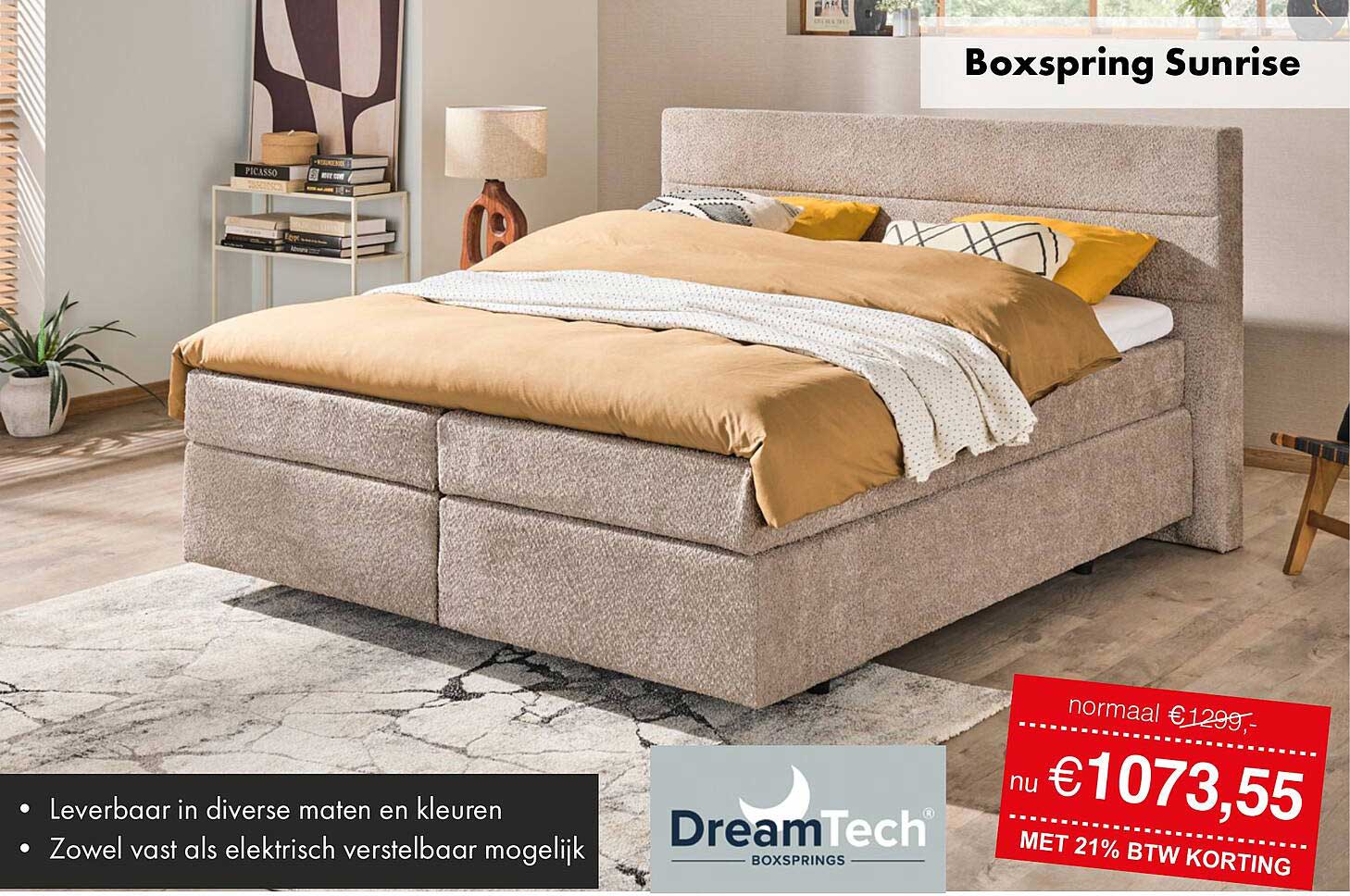Boxspring Sunrise Aanbieding bij Woonsquare - FolderFeest.nl