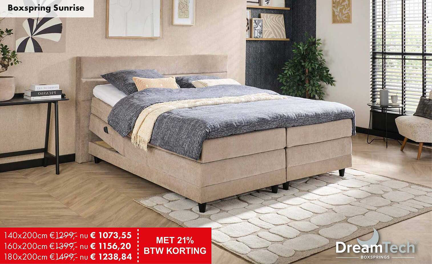 Boxspring Sunrise Aanbieding bij Woonsquare - FolderFeest.nl