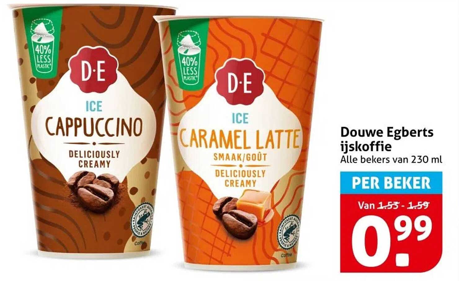 Douwe Egberts Ijskoffie Alle Bekers Van 230 Ml Aanbieding bij Hoogvliet ...