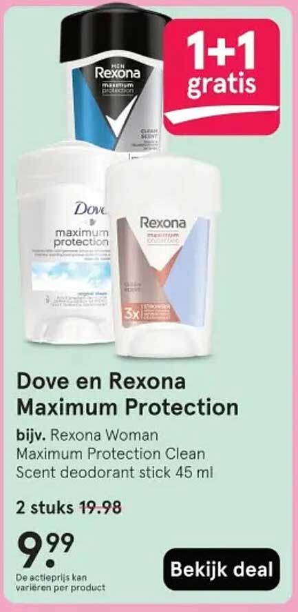 Dove En Rexona Maximum Protection Aanbieding bij Etos - FolderFeest.nl