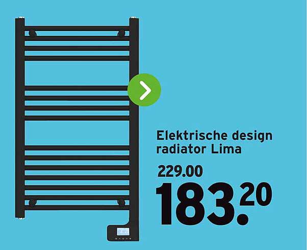 Elektrische Design Radiator Lima Aanbieding bij GAMMA - FolderFeest.nl