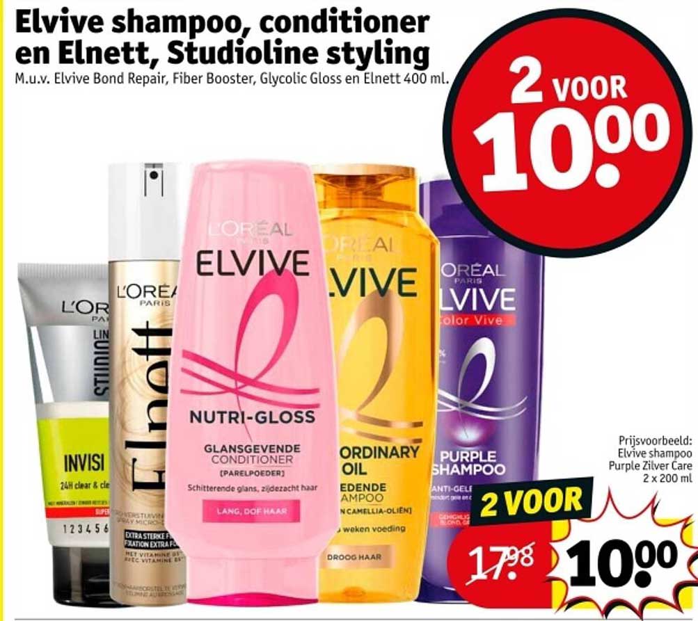 Elvive Shampoo, Conditioner En Elnett, Studioline Styling Aanbieding ...