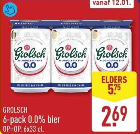 Grolsch 6-Pack 0.0% Bier Aanbieding bij ALDI - FolderFeest.nl