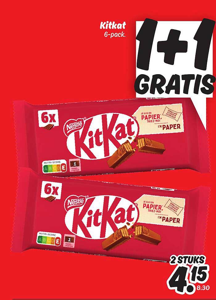 Kitkat 6-Pack Aanbieding bij Dekamarkt - FolderFeest.nl