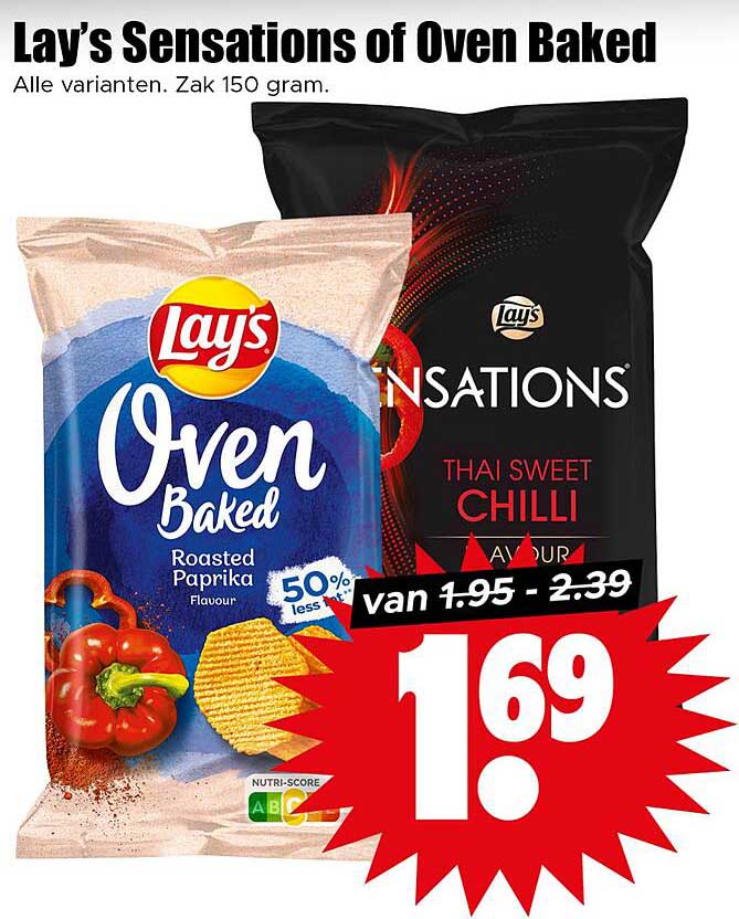 Lay's Sensations Of Oven Baked Aanbieding bij Dirk - FolderFeest.nl