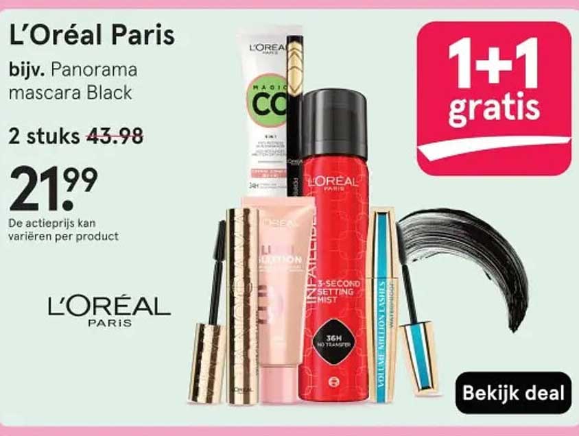 L’oréal Paris Bijv. Panorama Mascara Black Aanbieding bij Etos ...