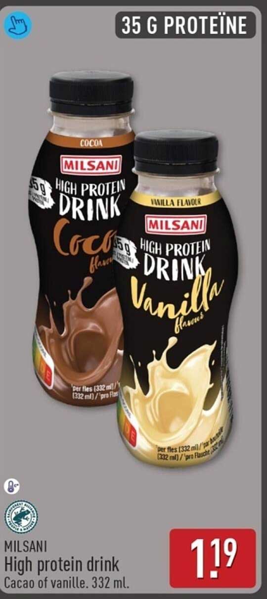 Milsani High Protein Drink Aanbieding bij ALDI - FolderFeest.nl