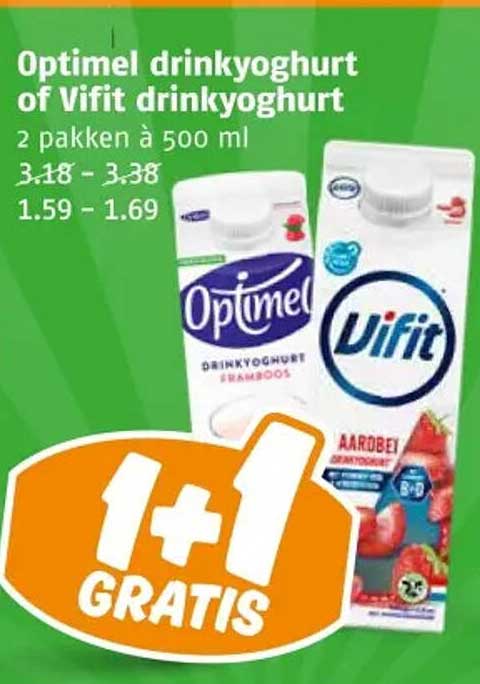 Optimel Drinkyoghurt Of Vifit Drinkyoghurt Aanbieding bij Poiesz ...