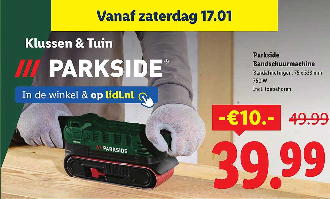 Parkside Bandschuurmachine Aanbieding bij Lidl - FolderFeest.nl