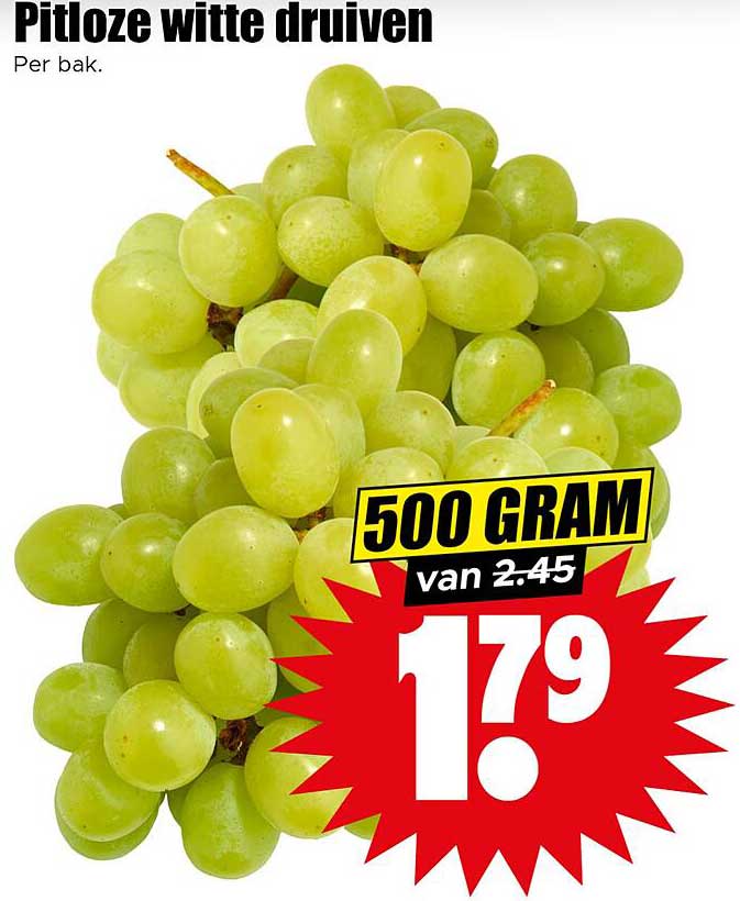 Pitloze Witte Druiven Aanbieding bij Dirk - FolderFeest.nl