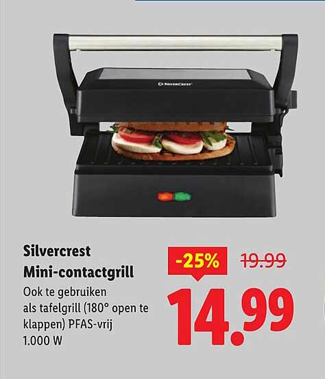 Silvercrest Mini-Contactgrill Aanbieding bij Lidl - FolderFeest.nl