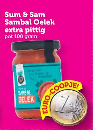 Sum & Sam Sambal Oelek Extra Pittig Pot 100 Gram Aanbieding bij Coop ...