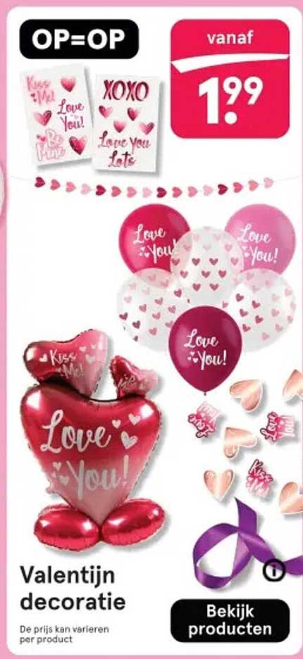 Valentijn Decoratie Aanbieding bij Etos - FolderFeest.nl