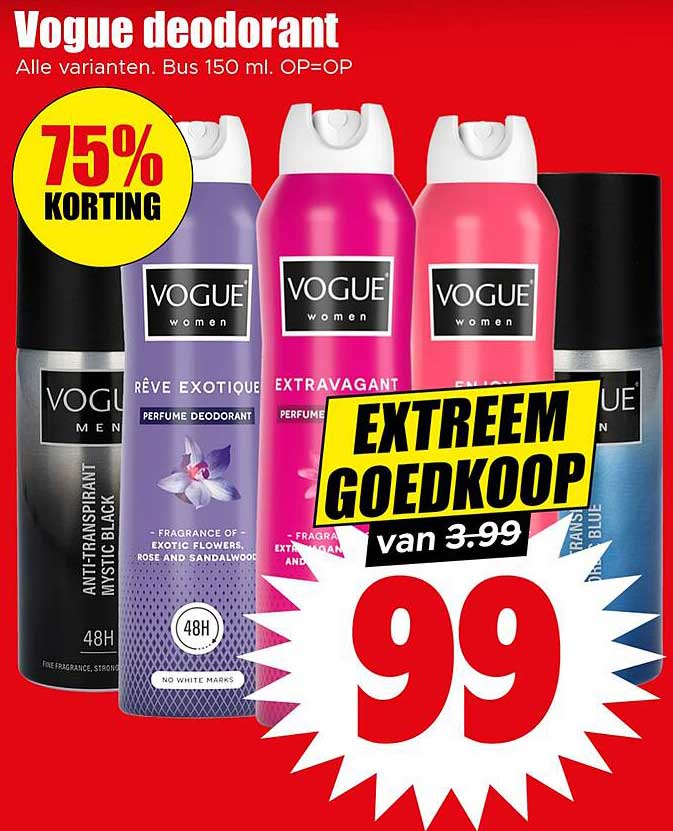 Vogue Deodorant M.u.v. Multipakken. Aanbieding bij Kruidvat ...