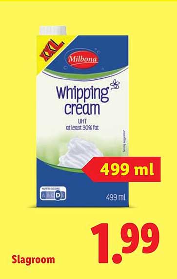 Whipping Cream Aanbieding bij Lidl - FolderFeest.nl
