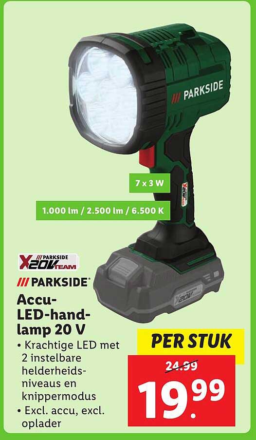 Accu-Led-Hand-Lamp 20 V aanbieding bij Lidl