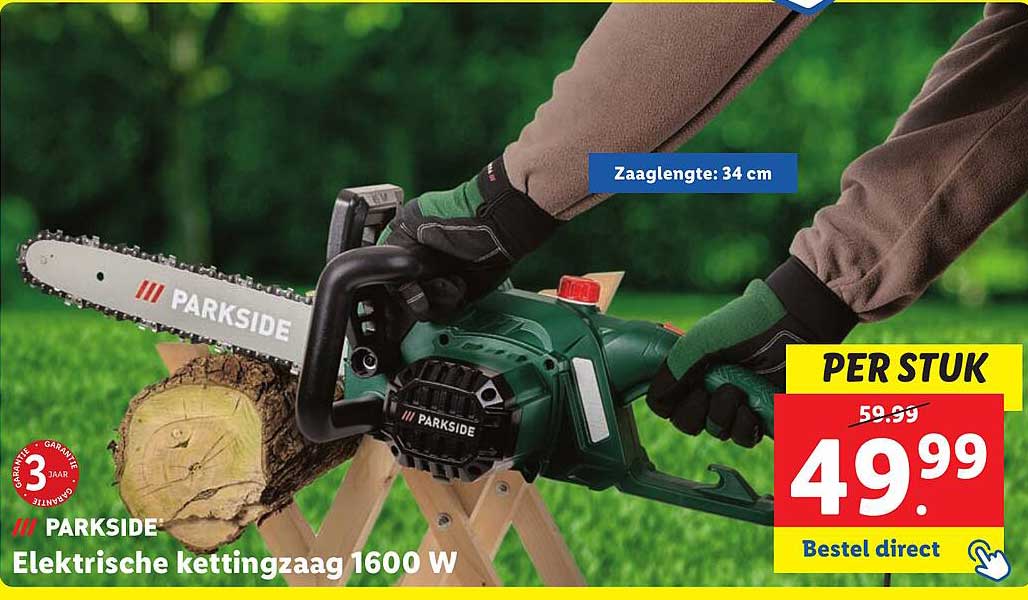 Elektrische Kettingzaag 1600 W aanbieding bij Lidl