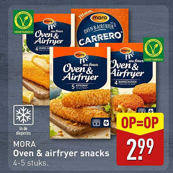 Mora Oven & Airfryer Snacks 4-5 Stuks Aanbieding bij ALDI - FolderFeest.nl