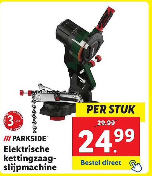Parkside Elektrische Kettingzaag-Slijpmachine aanbieding bij Lidl