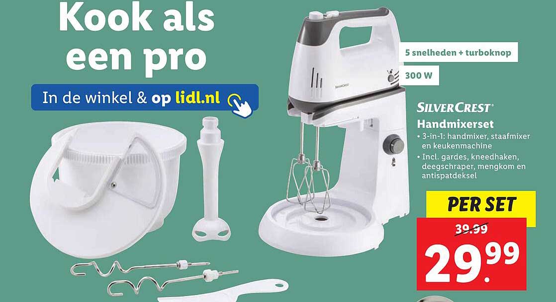 Silvercrest Handmixerset 3-In-1: Handmixer, Staafmixer En Keukenmachine ...