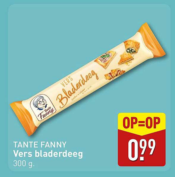 Tante Fanny Vers Bladerdeeg 300 G. aanbieding bij ALDI