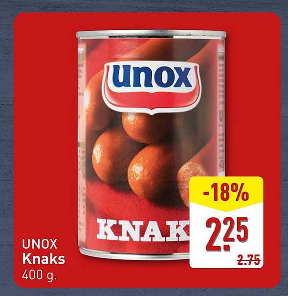 Unox Knaks 400 G. aanbieding bij ALDI