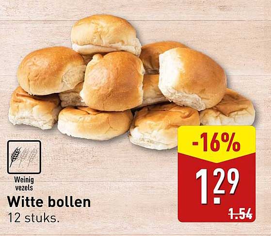 Witte Bollen 12 Stuks. aanbieding bij ALDI