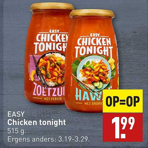 Easy Chicken Tonight aanbieding bij ALDI