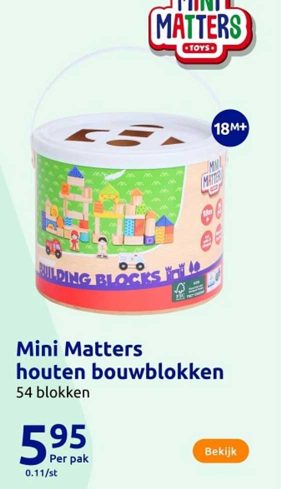 Mini Matters Houten Bouwblokken aanbieding bij Action