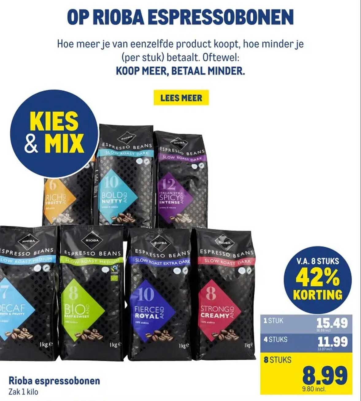 Rioba Espressobonen aanbieding bij Makro