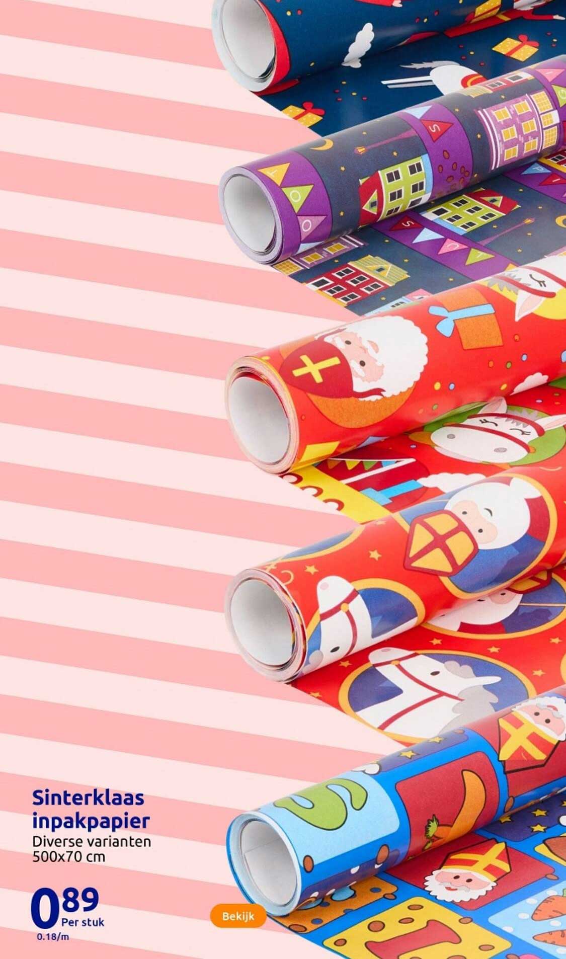 Sinterklaas Inpakpapier aanbieding bij Action