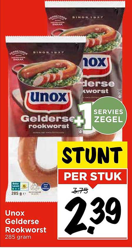 Unox Gelderse Rookworst aanbieding bij Vomar