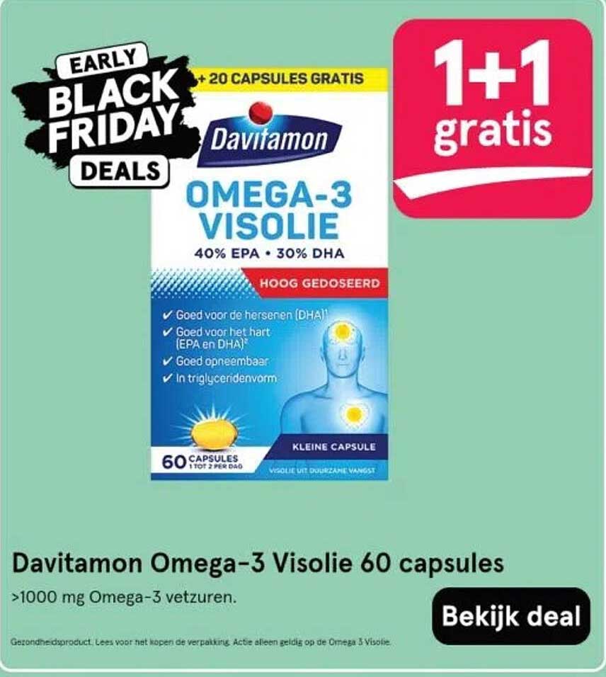 Davitamon Omega-3 Visolie 60 Capsules Aanbieding bij Etos - FolderFeest.nl