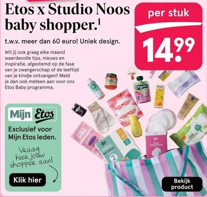 Etos X Studio Noos Baby Shopper. Aanbieding bij Etos - FolderFeest.nl