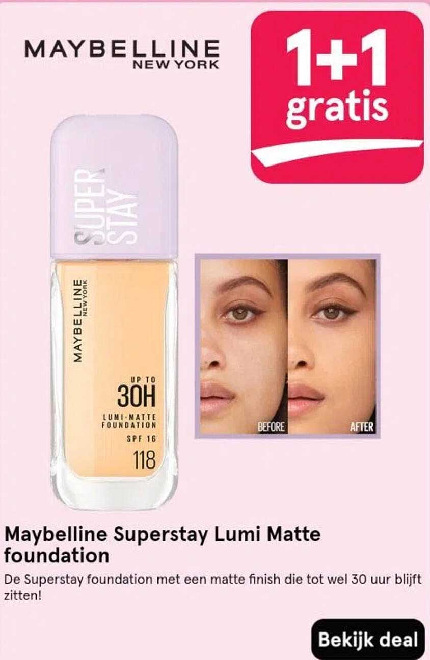 Maybelline Superstay Lumi Matte Foundation Aanbieding bij Etos ...