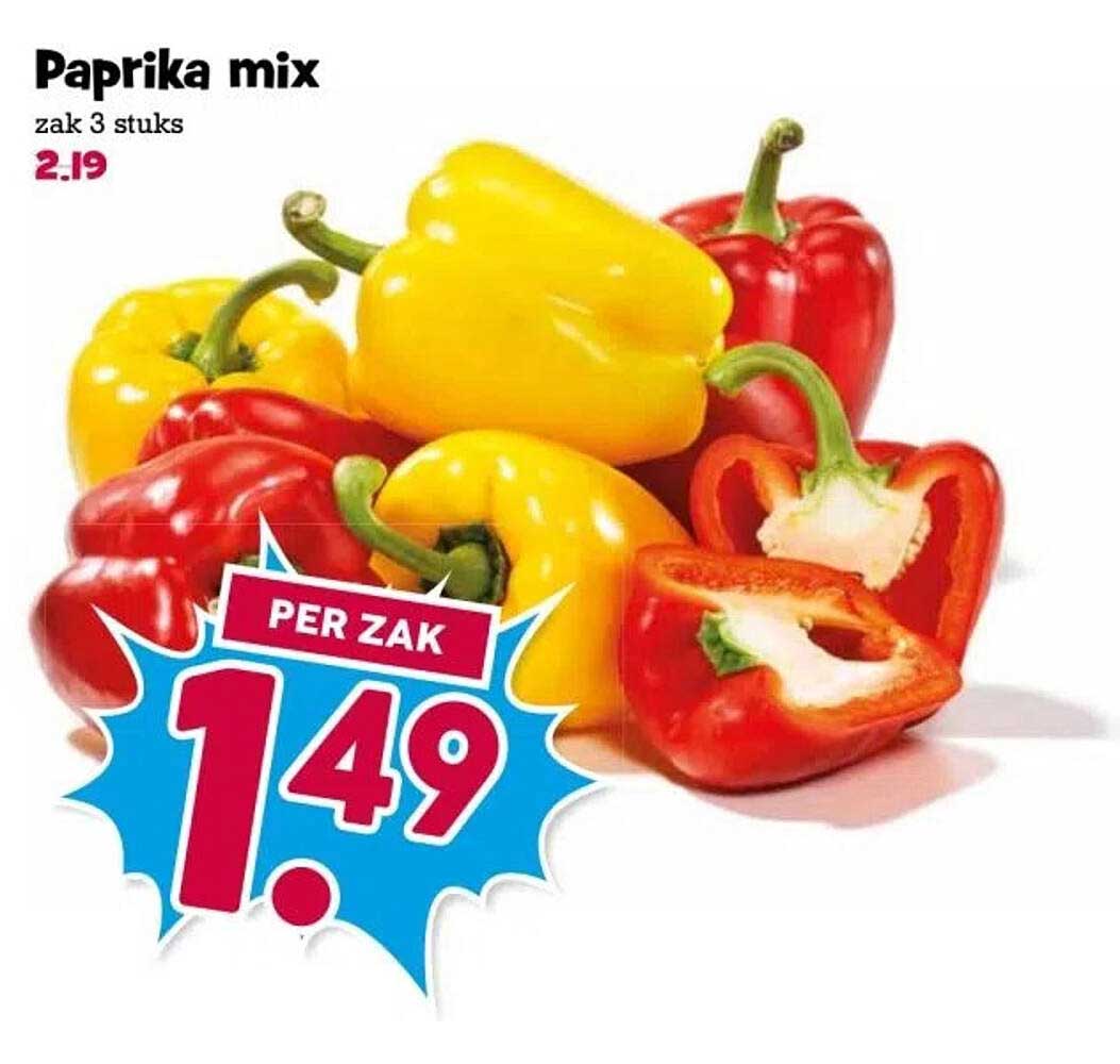 Paprika Mix Zak 3 Stuks Aanbieding bij Boon's Markt - FolderFeest.nl