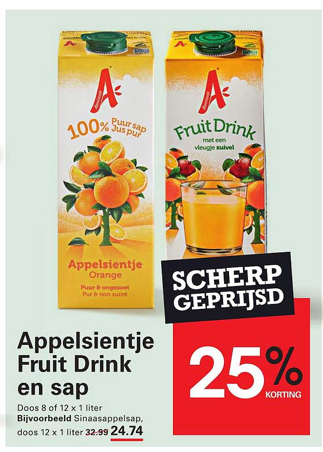Dubbel Drank Of Appelsientje Fruit Drink Aanbieding bij Poiesz ...
