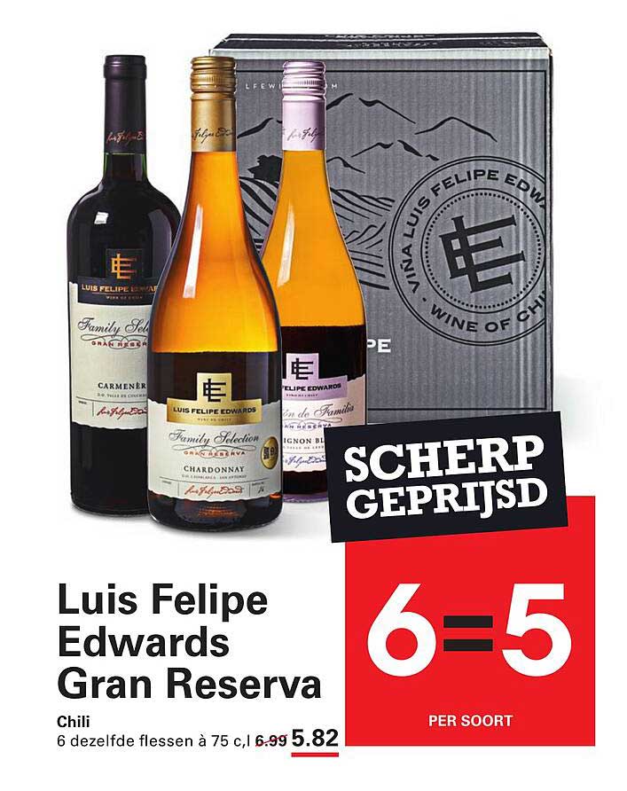 Luis Felipe Edwards Gran Reserva Aanbieding bij Sligro - FolderFeest.nl