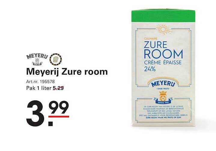 Meyerij Zure Room Aanbieding bij Sligro - FolderFeest.nl