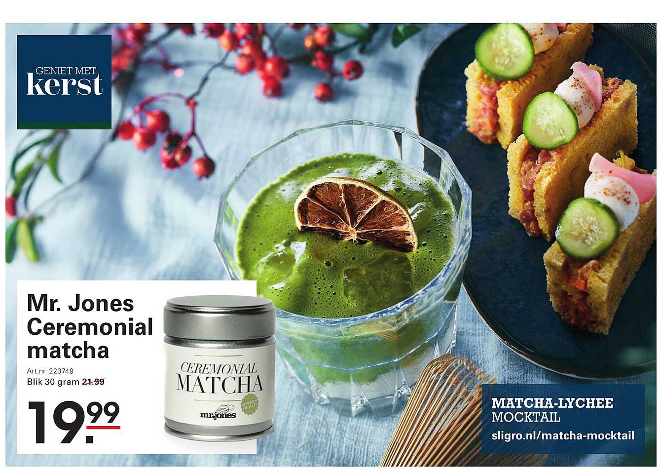 Mr. Jones Ceremonial Matcha Aanbieding bij Sligro - FolderFeest.nl