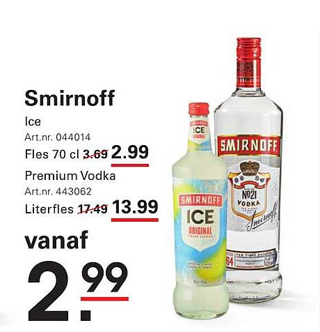 Smirnoff Ice Original Of Raspberry. Fles 70 Cl. Aanbieding bij Dirk ...