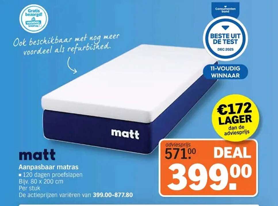 Aanpasbaar Matras Aanbieding bij Albert Heijn - FolderFeest.nl