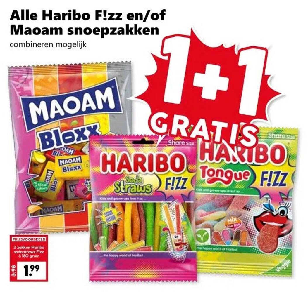 Alle Haribo F!Zz En/Of Maoam Snoepzakken Aanbieding bij Coop ...