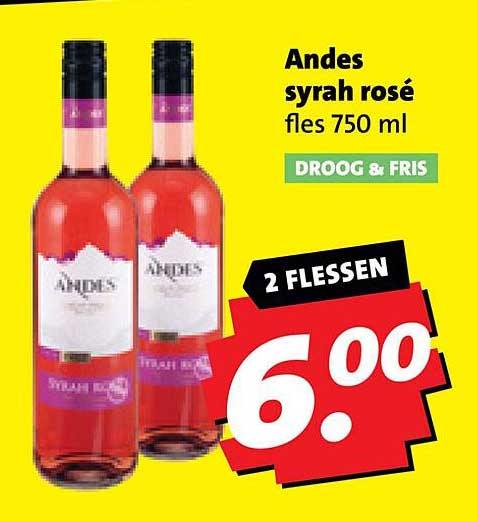 Andes Syrah Rosé Fles 750 Ml Aanbieding bij Nettorama - FolderFeest.nl