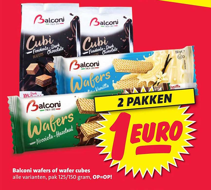 Balconi Wafers Of Wafer Cubes Alle Varianten, Pak 125/150 Gram, Op=Op ...