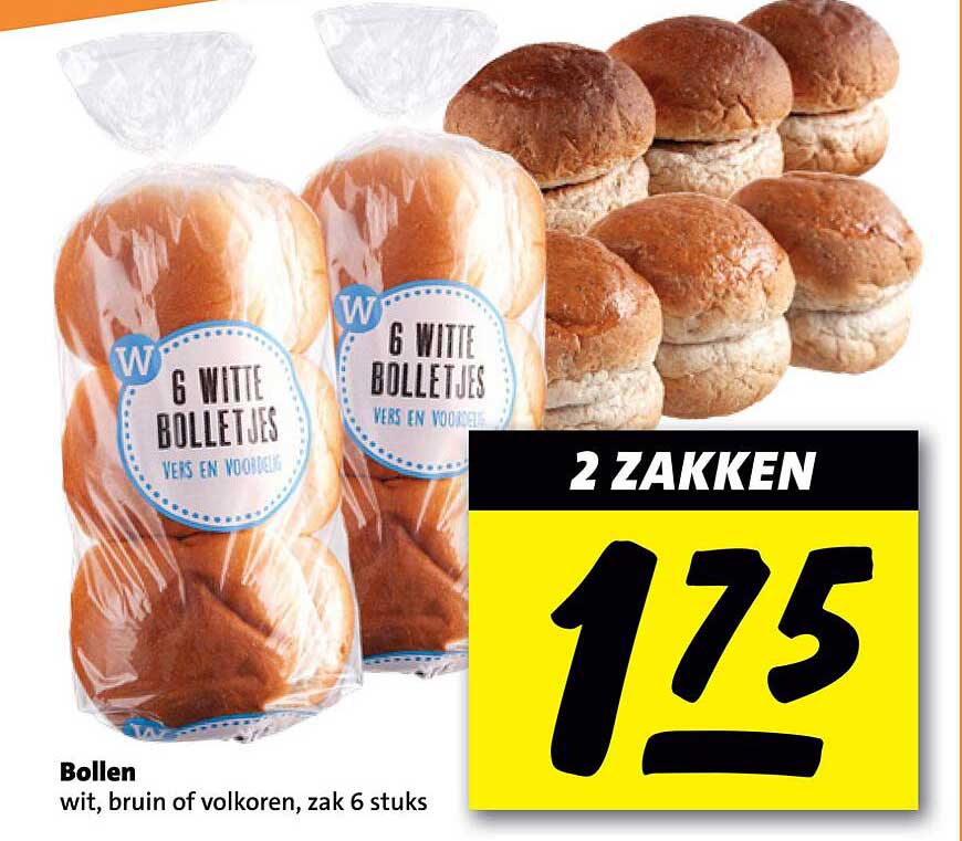 Bollen Wit, Bruin Of Volkoren, Zak 6 Stuks Aanbieding bij Boni ...
